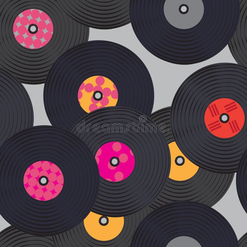 Seamless Vinyl Records Pattern or Background Stock Vector ...
