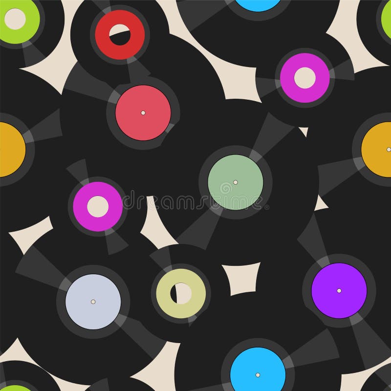 Seamless Vinyl Records Pattern or Background Stock Vector ...