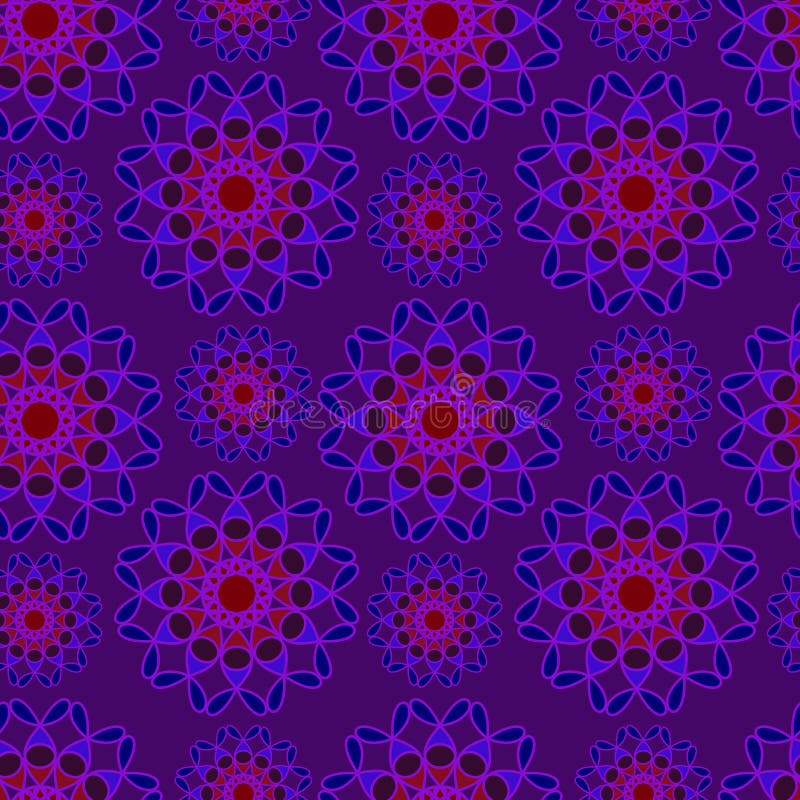 Seamless Violet, Blue and Red Pattern. Repeating Floral Background ...