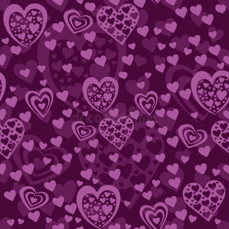 Seamless Violet Pattern with Lined and Colored Flowers Stock Vector ...