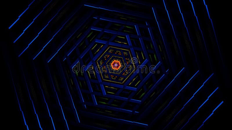 Seamless VJ Loop of Neon Light Waves and Rotating Geometry Stock Video ...