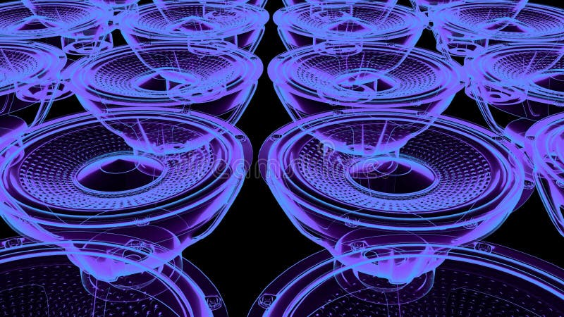Seamless Vj Musical Motion Loop - Neon Symbols. 3D Render Stock Footage ...