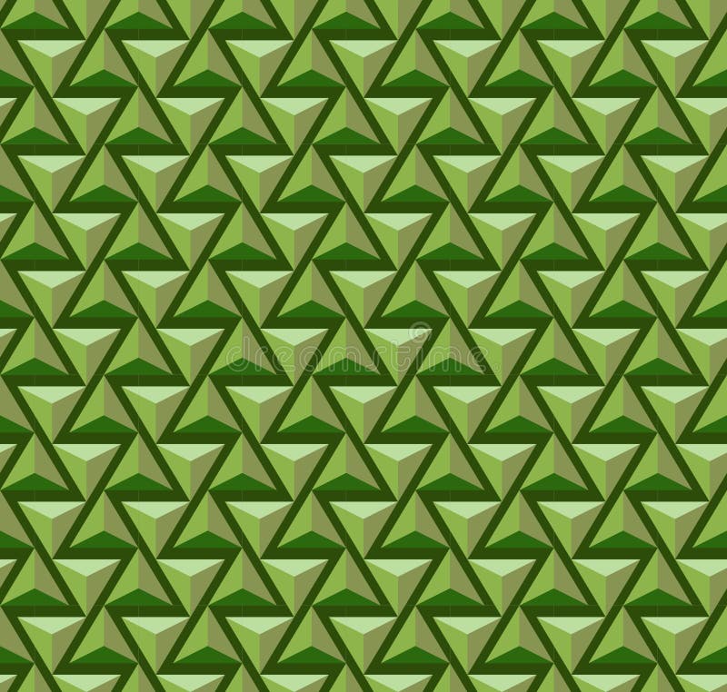 Seamless Volumetric Pyramidal Pattern, Tints of Green. Stock Vector ...