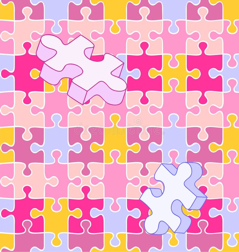 Seamless Wall-to-wall Autism Puzzle Pattern Stock Vector - Illustration ...