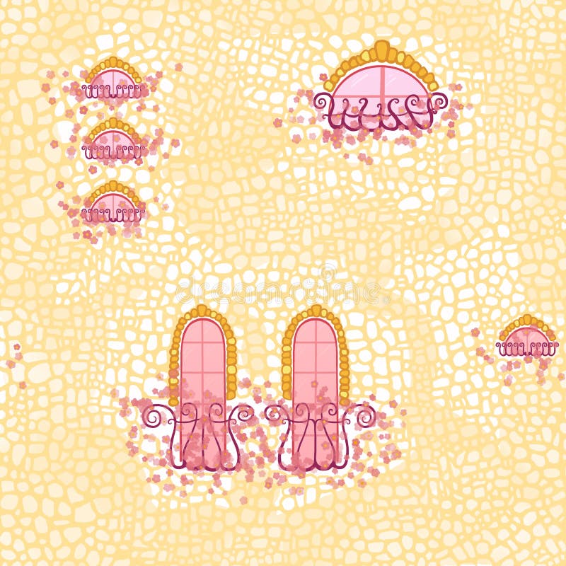 Seamless: Wall with Windows Stock Illustration - Illustration of facade ...