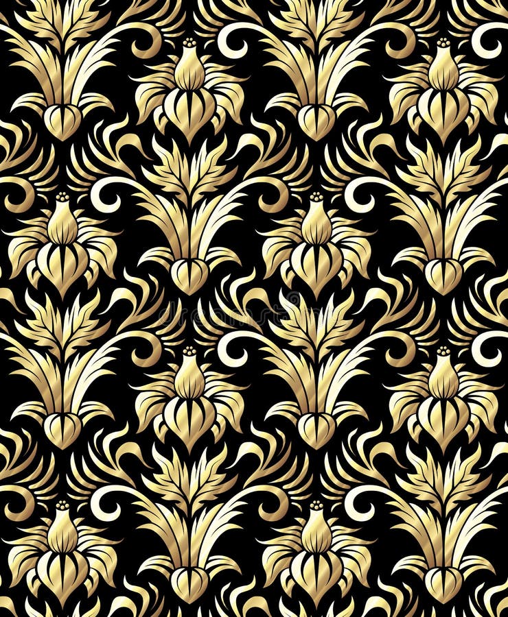 Seamless Renaissance Wallpaper Stock Vector - Illustration of flower ...