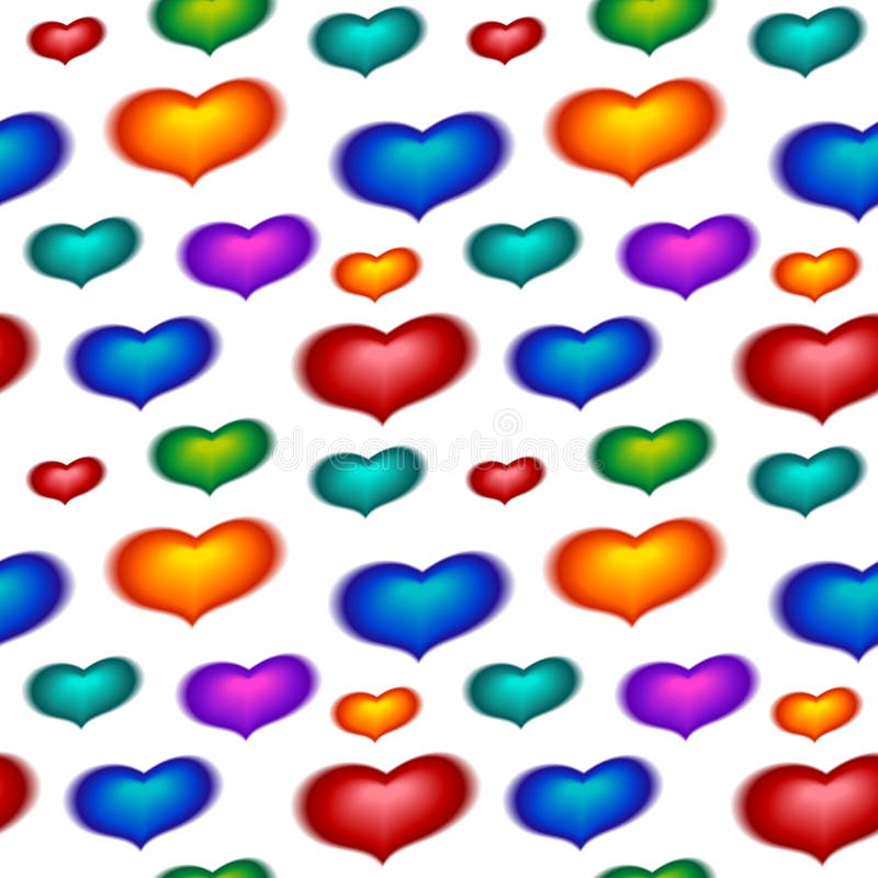 Seamless Wallpaper with Color Hearts Stock Vector - Illustration of ...