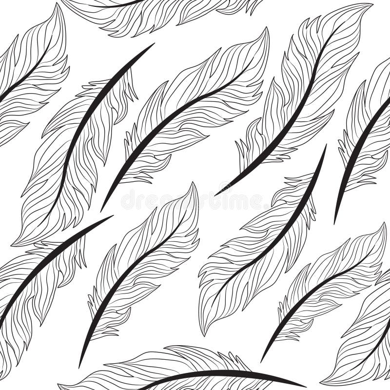 Seamless Wallpaper Feathers Patern, Texture, Endless Background, Vector ...