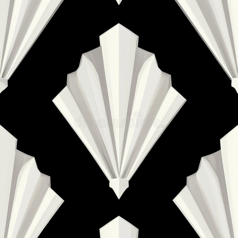 Seamless Wallpaper Featuring an Art Deco Scallop Pattern Stock ...