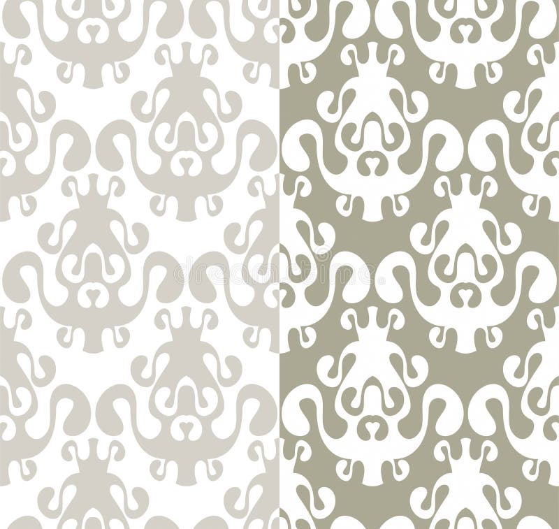 Seamless Wallpaper in Mirror Effect Stock Vector - Illustration of ...