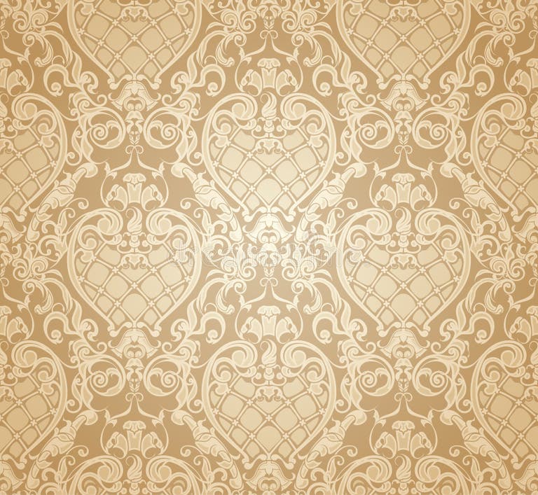 Seamless wallpaper pattern stock vector. Illustration of brown - 20358145