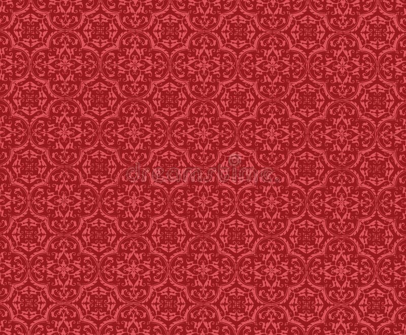 Red Seamless Ornate Pattern Stock Vector - Illustration of decor ...
