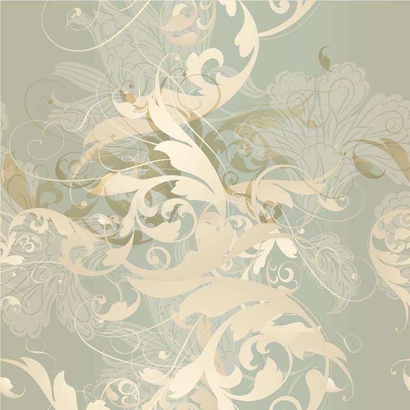 Seamless Wallpaper of Classic Floral Pattern Stock Illustration ...