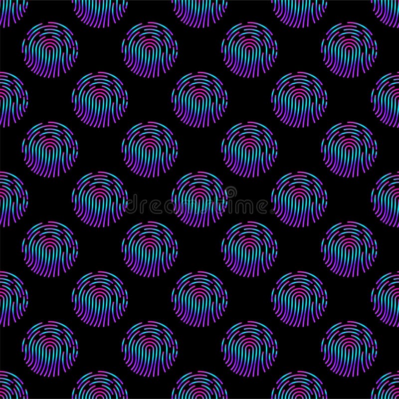 Seamless Wallpaper Pattern with Fingerprint Icon. Biometric ...