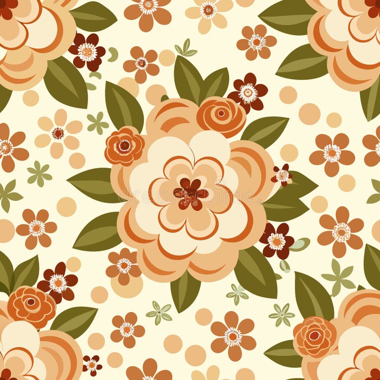 Seamless Wallpaper Pattern of Flowers Elements Ditsy Floral Partition ...