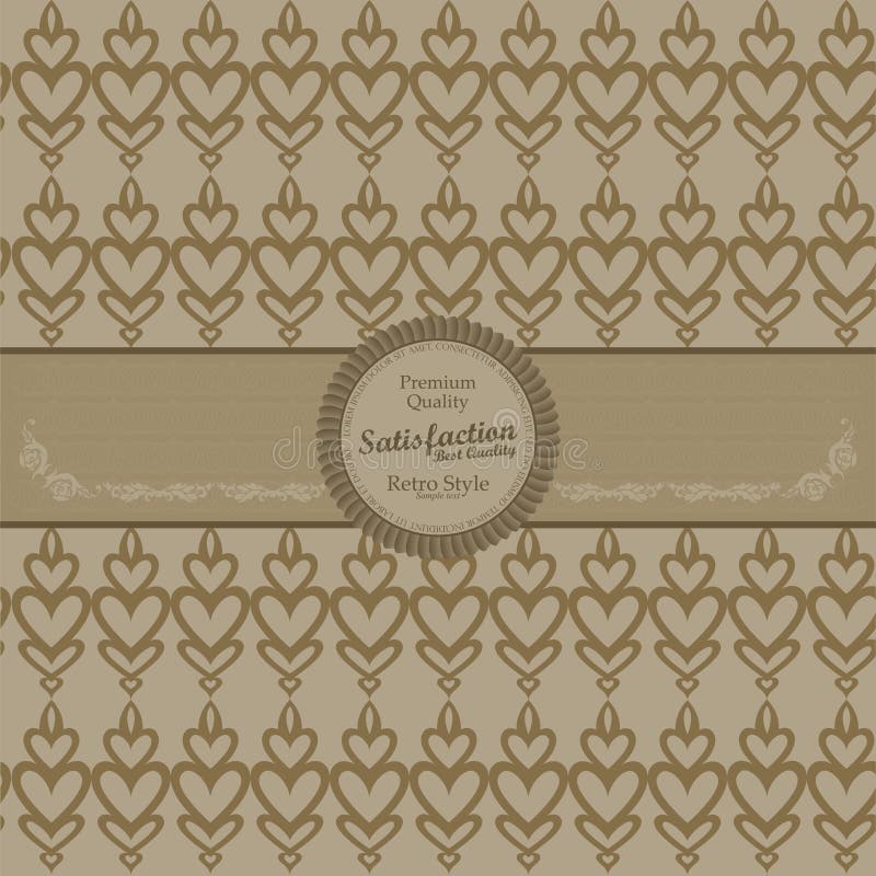 Seamless Wallpaper Pattern with Label - Vector Stock Illustration ...