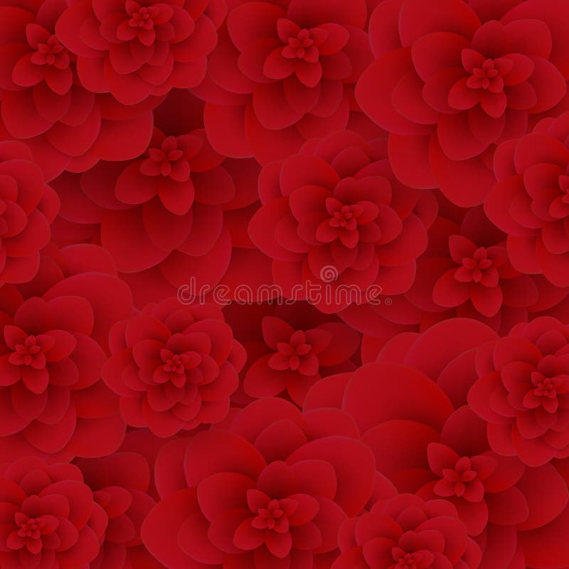 Seamless Wallpaper Pattern Red Roses on Design Background Vector ...