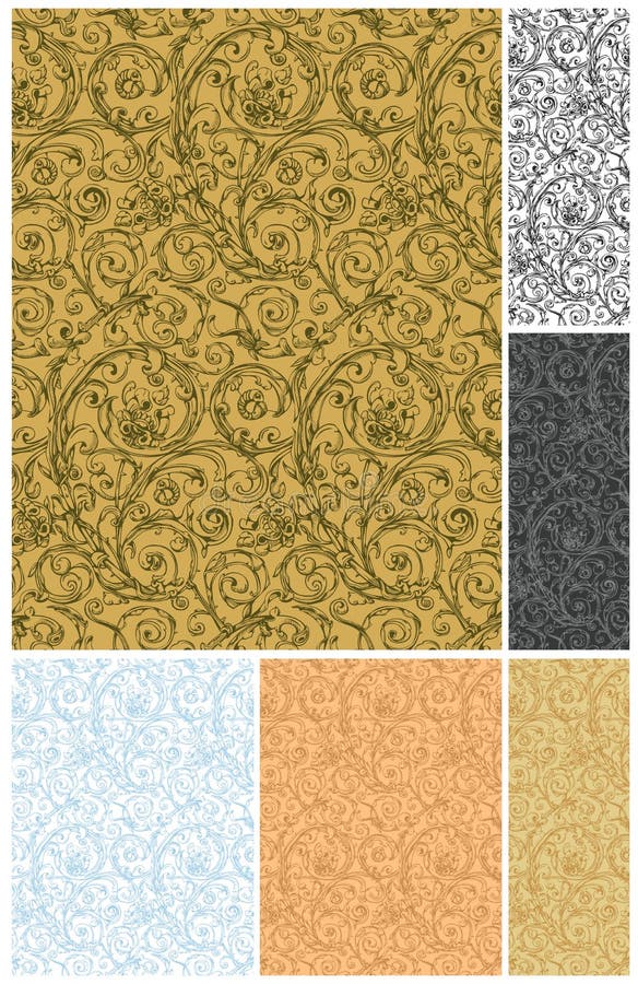 Seamless Wallpaper Patterns Stock Vector - Illustration of classic ...