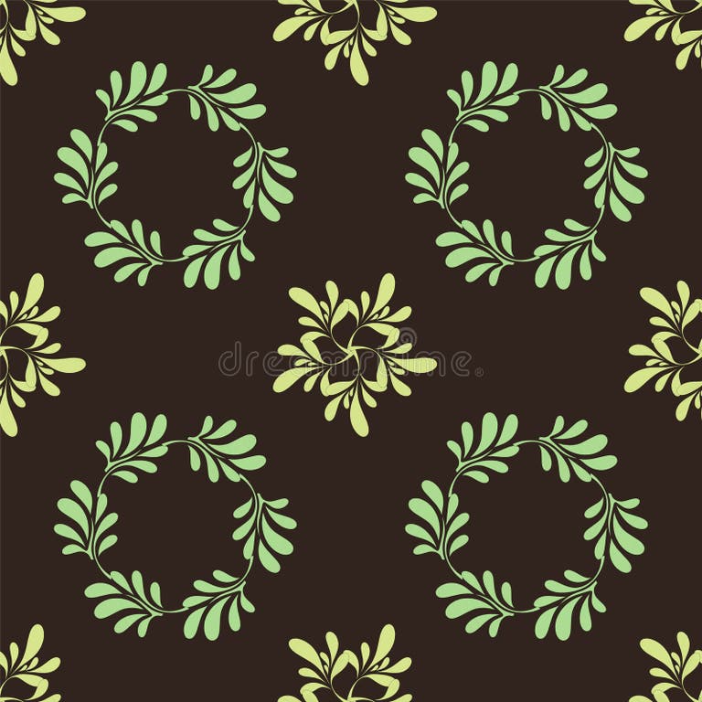 Seamless Wallpapers with Dark Gray Base Foliage Patterns, Dark Green ...