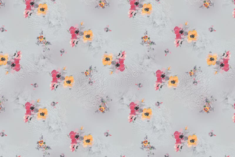 2234513831 Seamless Water Color Flower with Multi Color Ground Digital ...