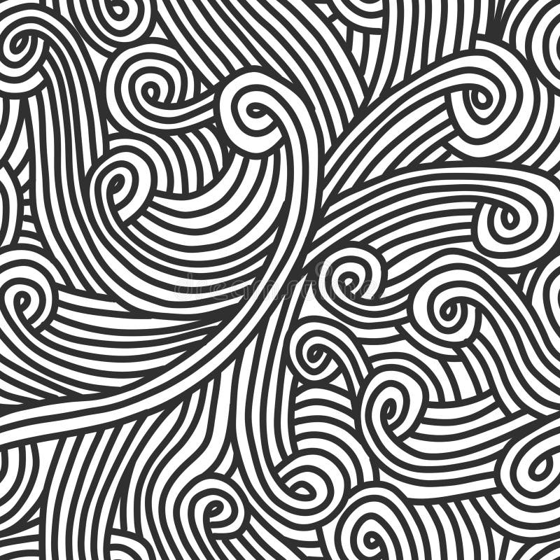 Seamless Water or Wind Wave Pattern. Stock Image - Illustration of ...
