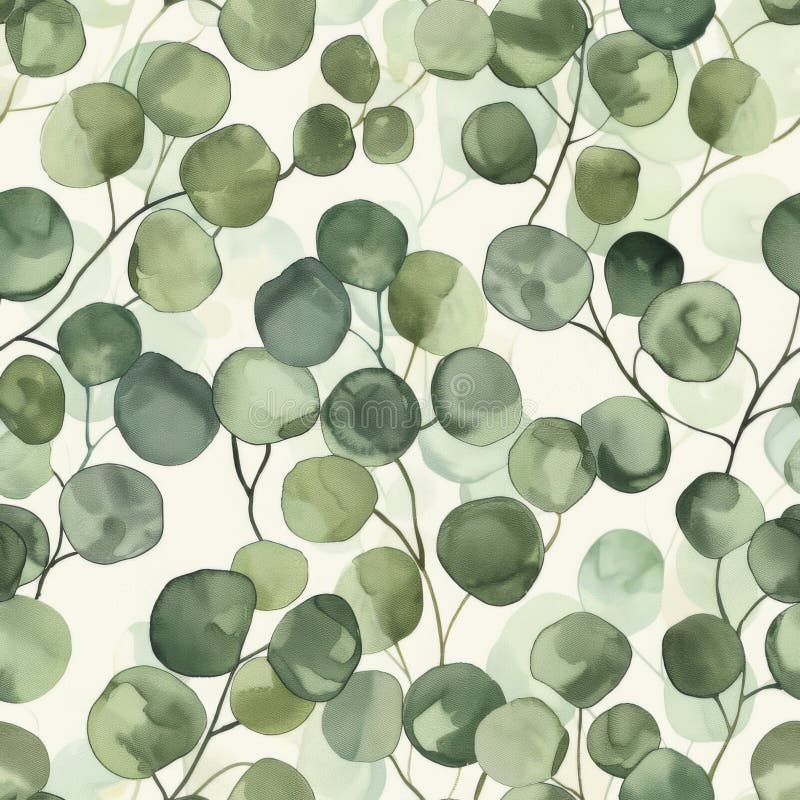 Seamless Watercolor Eucalyptus Pattern Background for Elegant Design ...