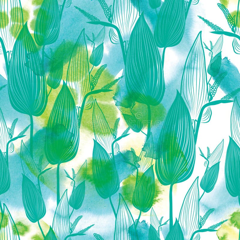 Seamless Watercolor Pattern Stock Vector - Illustration of wallpaper ...