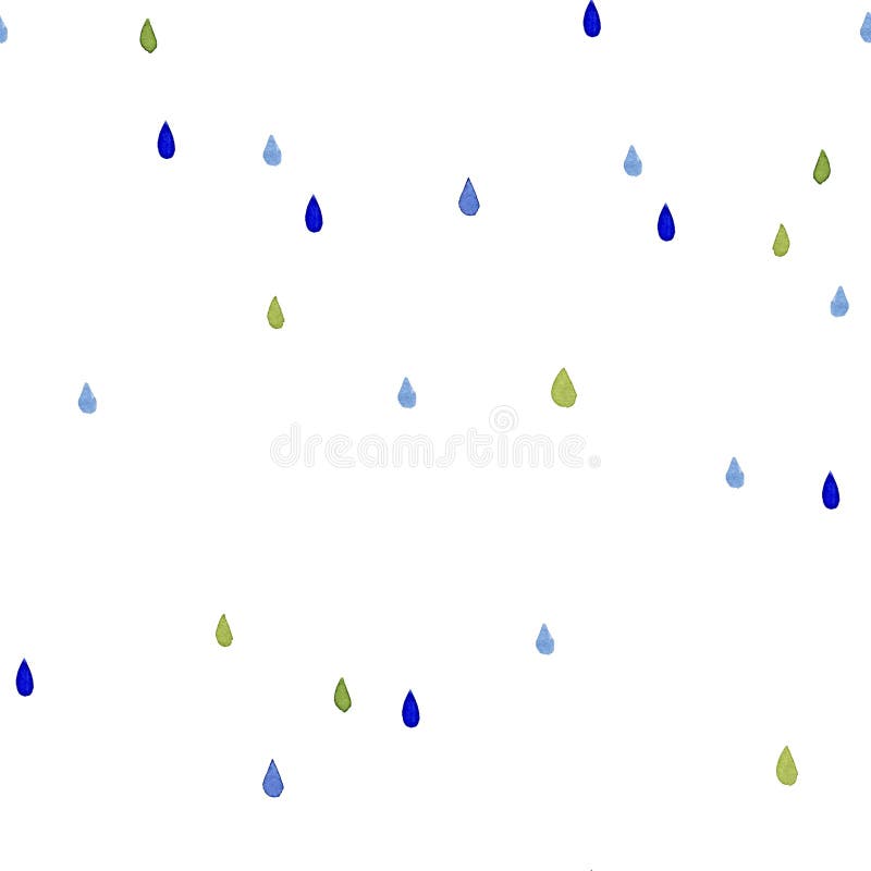 Seamless Watercolor Pattern. Color Rain Drops On White Background Stock ...