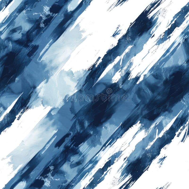 Seamless Watercolor Pattern with Diagonal Brushstrokes, Deep Blue ...
