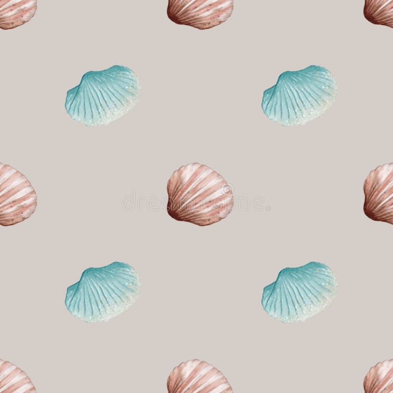 Elegant Watercolor Shell Pattern for Textile and Packaging Design Stock ...