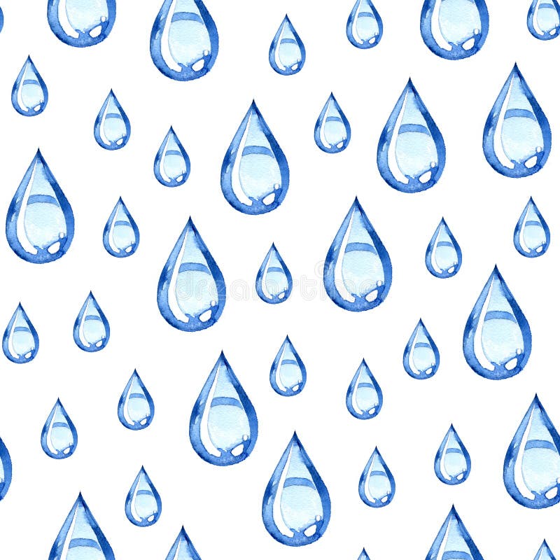 Seamless Watercolor Rain Pattern. Stock Illustration - Illustration of ...
