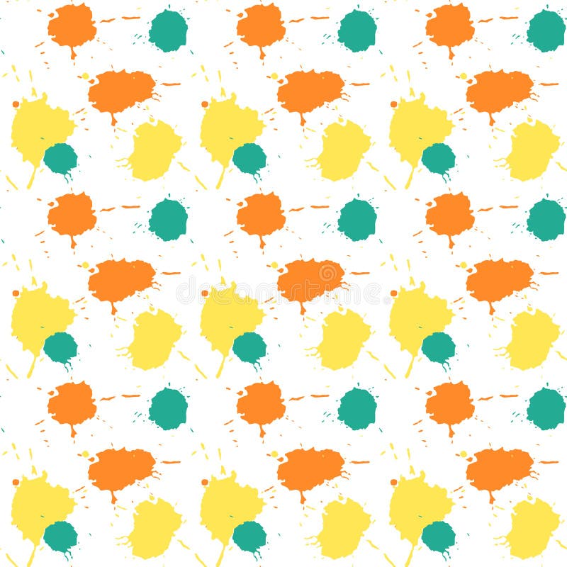 Seamless Watercolor Splashes Pattern. Hand Drawn Abstract Background ...