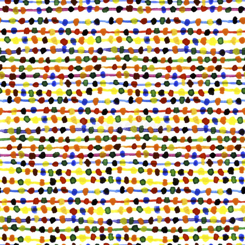 Seamless Watercolour Abstract Pattern. Thin Thread with Small Beads ...
