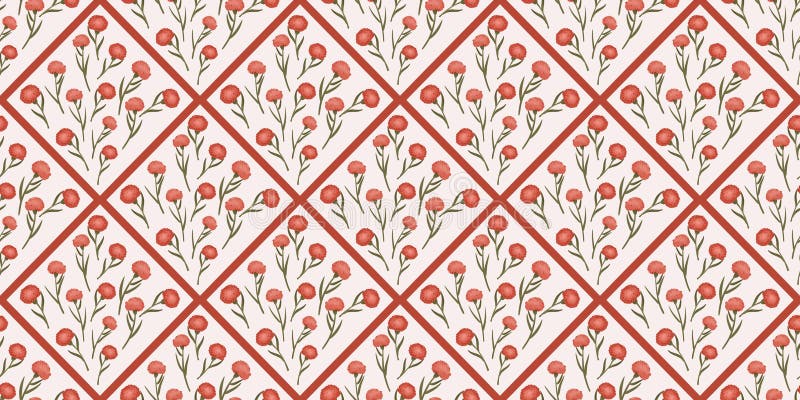 Seamless Watercolour and Unique Floral Pattern Background Stock ...