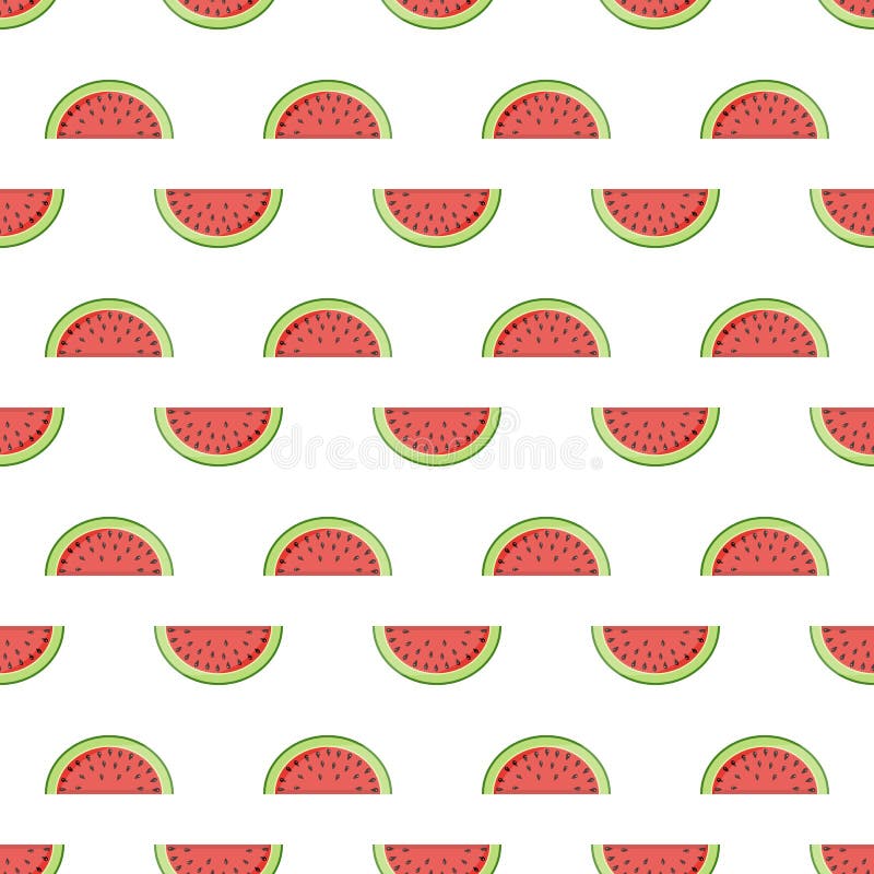 Seamless Watermelon Pattern. Stock Vector - Illustration of healthy ...
