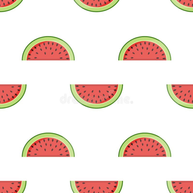 Seamless Watermelon Pattern. Stock Vector - Illustration of cartoon ...