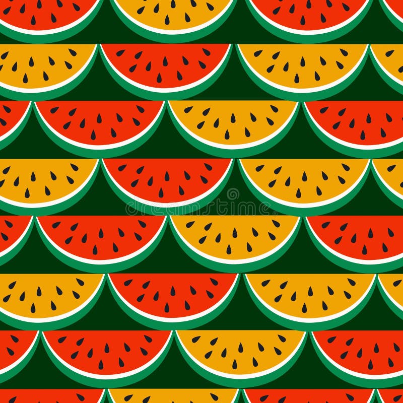 Red Seamless Watermelon with Seeds Texture Digitally Rendered Pattern ...