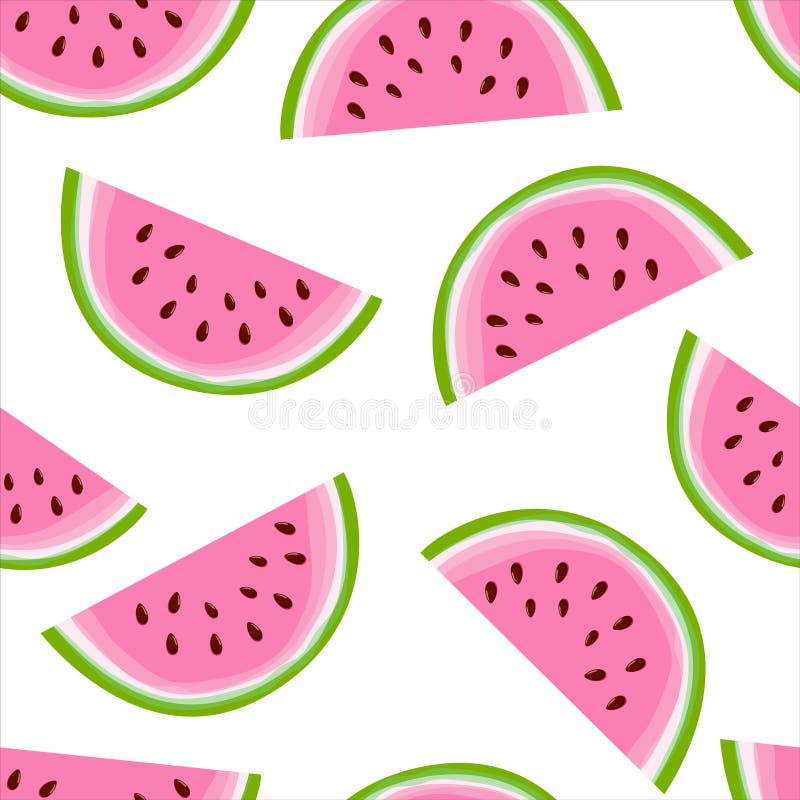 Seamless Watermelons Pattern. Background with Red Sweet Watermelon ...
