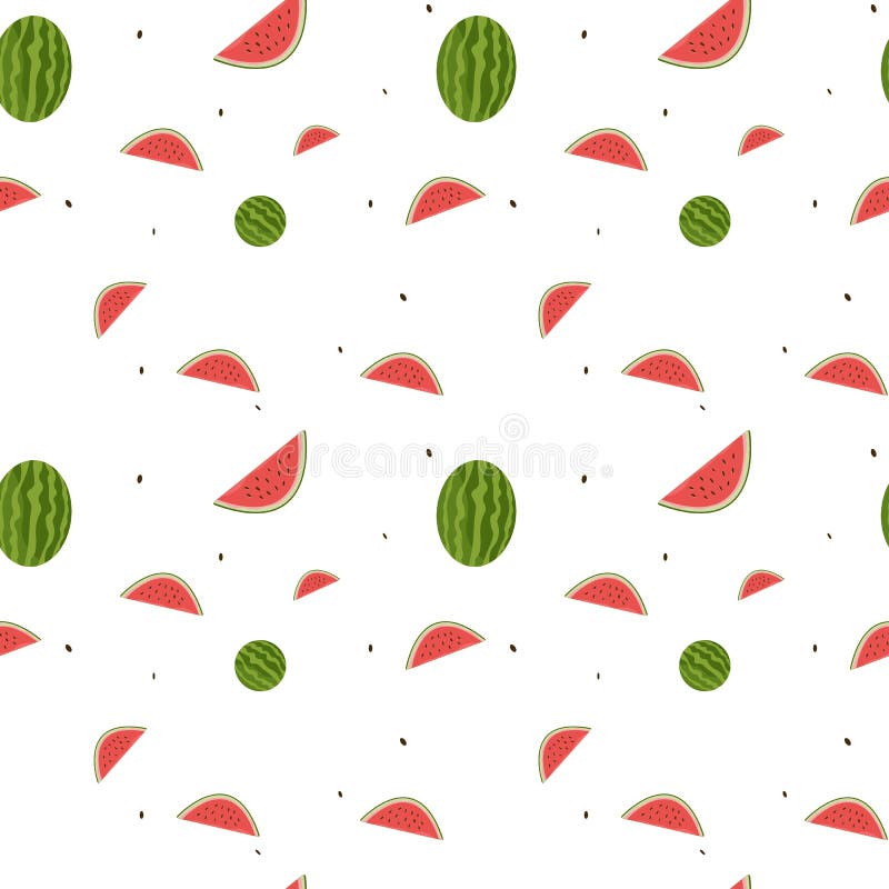 Seamless Watermelons Pattern. Vector Background Stock Vector ...