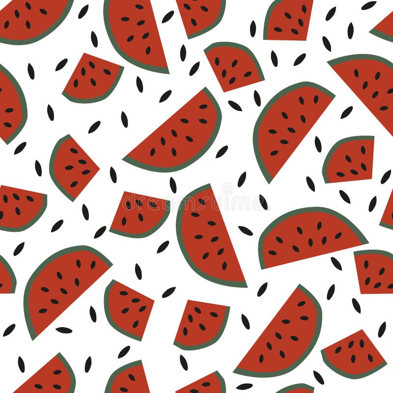 Seamless Watermelons Pattern. Vector Illustration Watermelon Slices ...