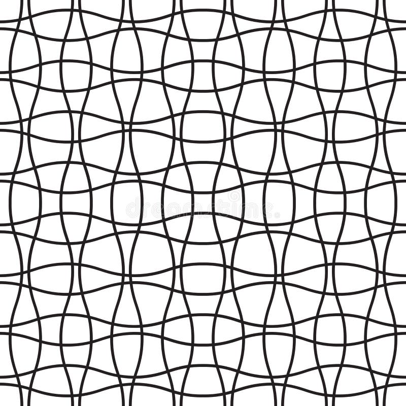 Seamless Wave Crossing Weave Pattern. Abstract Geometric Grid Mesh ...