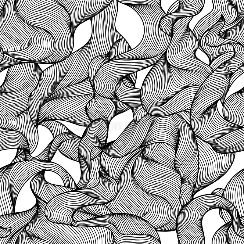Seamless Wave Hair Line Pattern Stock Illustrations – 4,298 Seamless ...