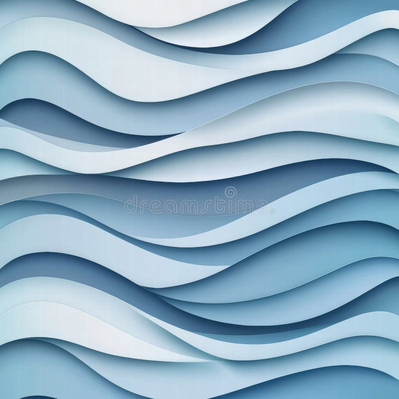 Seamless Wave Like Pattern with Gentle Curves in Shades of Blue ...