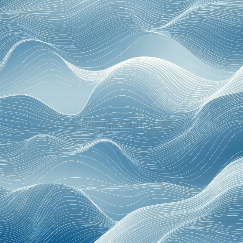 Seamless Wave Like Pattern in Shades of Blue Creating a Calming and ...