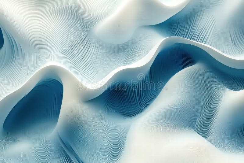 Seamless Wave Like Pattern in Soft Blue and White Tones Creating an ...