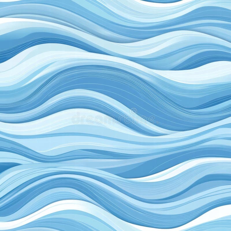 Seamless Wave Like Pattern in Varying Shades of Blue Creating a Serene ...