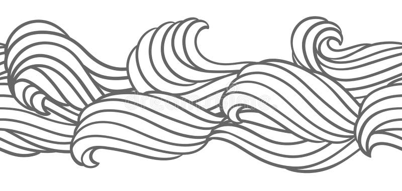 Seamless Wave Pattern. Background with Sea, River or Water Texture ...