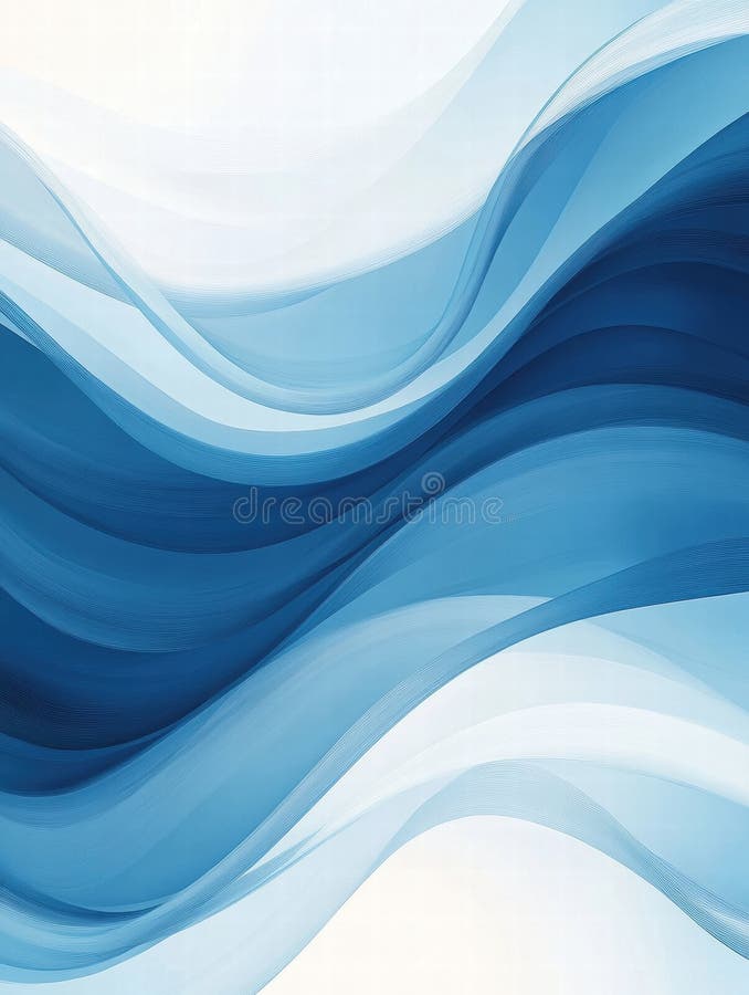 Seamless Wave Pattern in Blue and White Hues Creating a Calming, Fluid ...