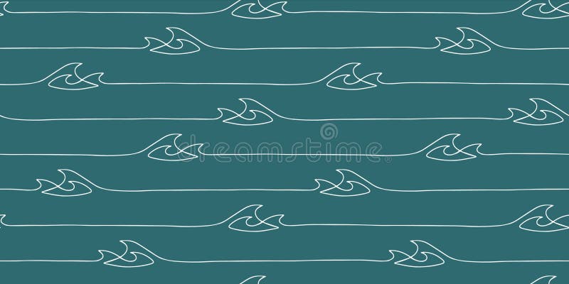Seamless Wave Pattern Drawn with One Continuous Line Stock Vector ...