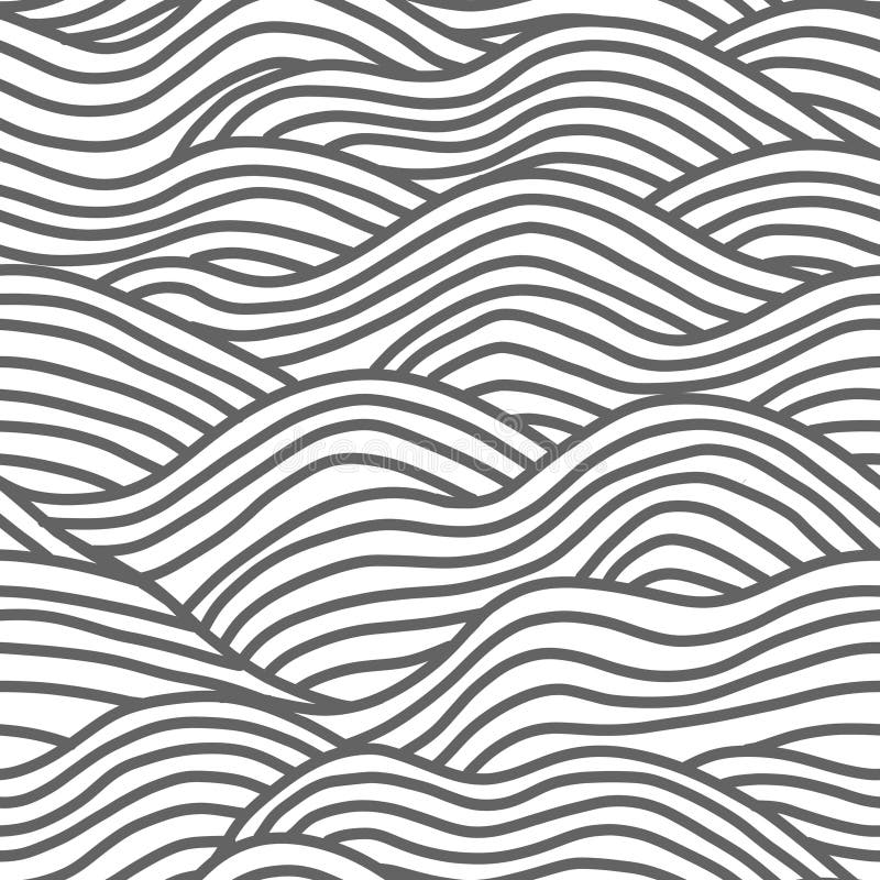 Seamless Wave Pattern with Lines. Stock Image - Illustration of design ...
